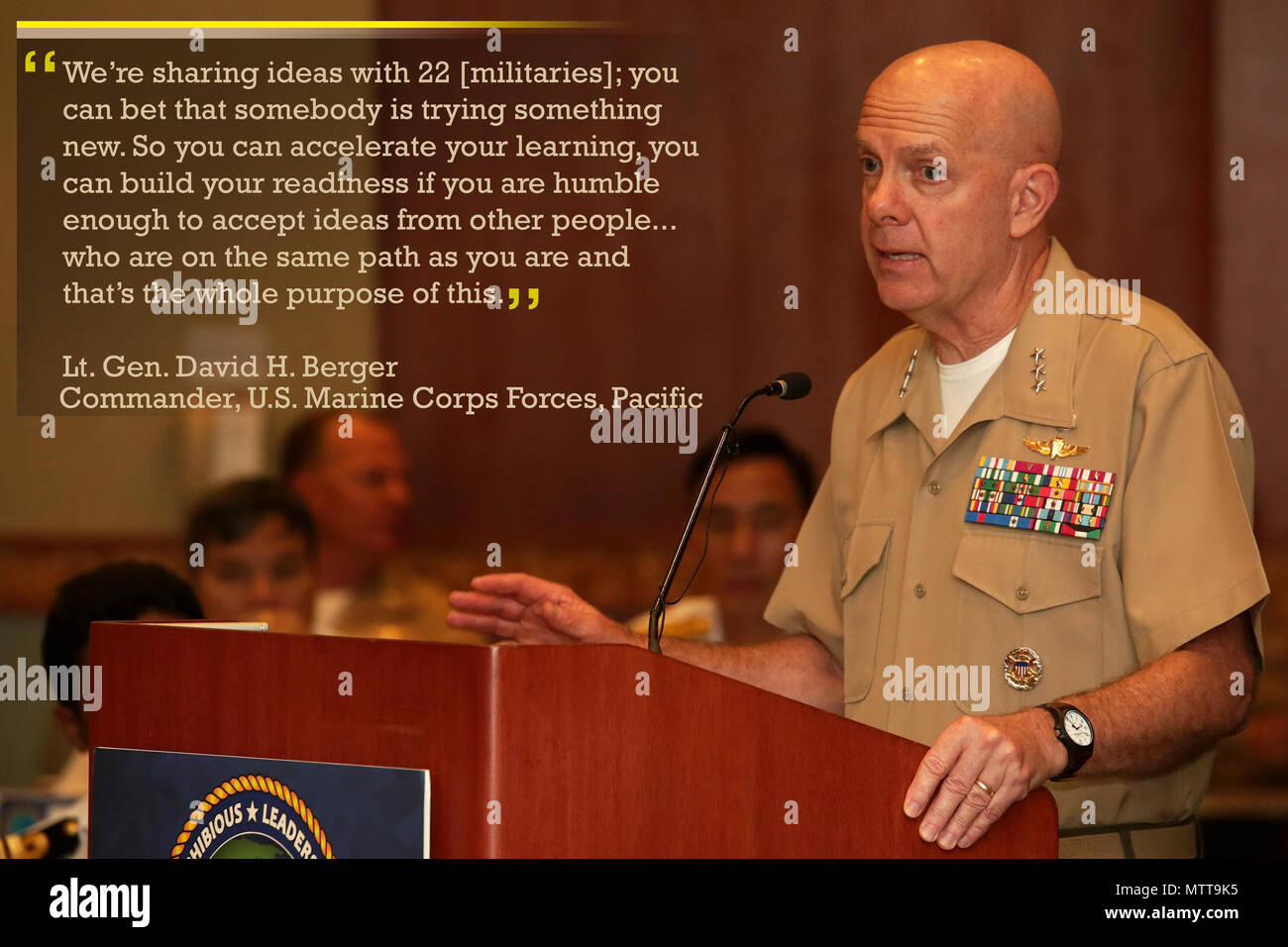 U S Marine Corps Lt Gen David H Berger Commander U S Marine