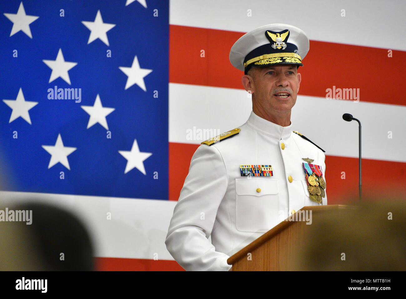 Adm. Charles Ray speaks during the vice commandant change of watch ...