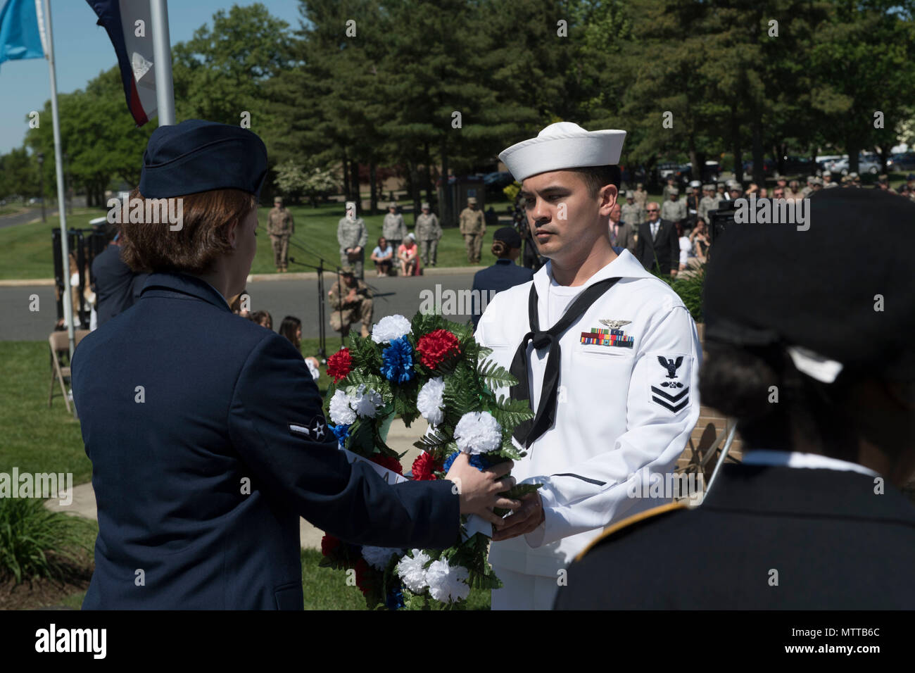 A U.S. Navy Sailor stationed at Joint Base McGuire-Dix-Lakehurst ...