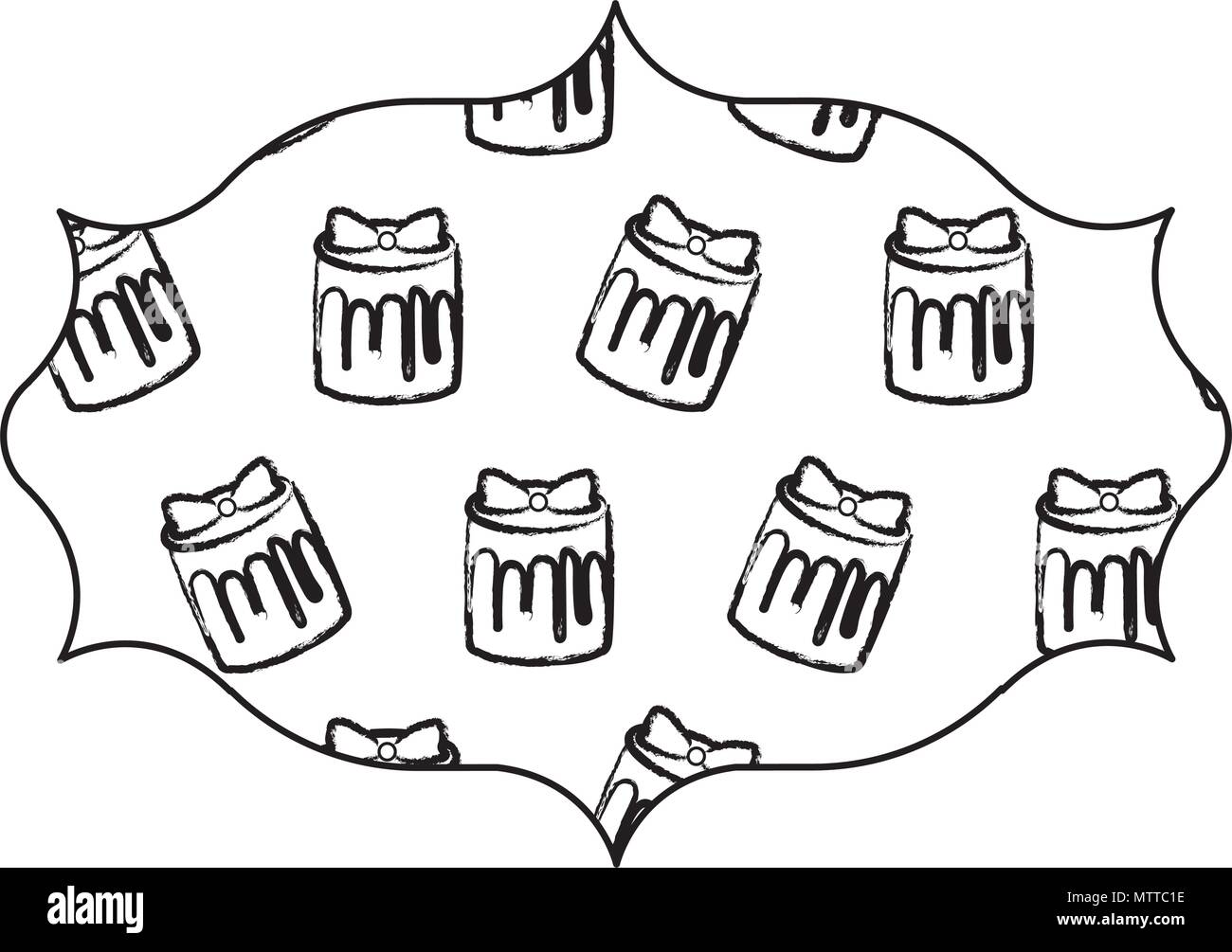 arabic frame with sweet cake pattern over white background, vector ...