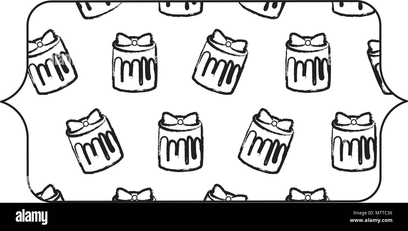 banner with sweet cake pattern over white background, vector ...