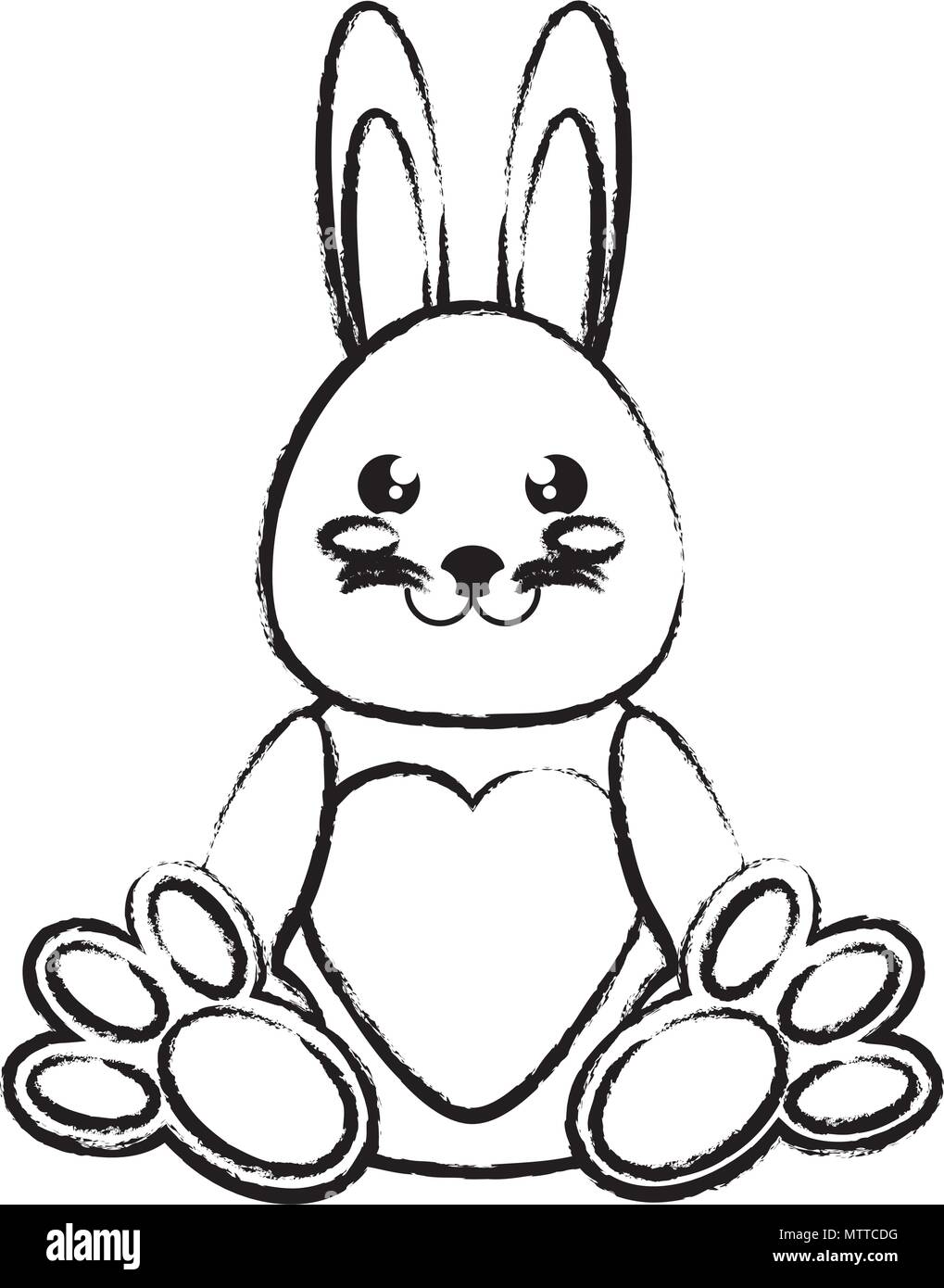 cute bunny icon over white background, vector illustration Stock Vector ...