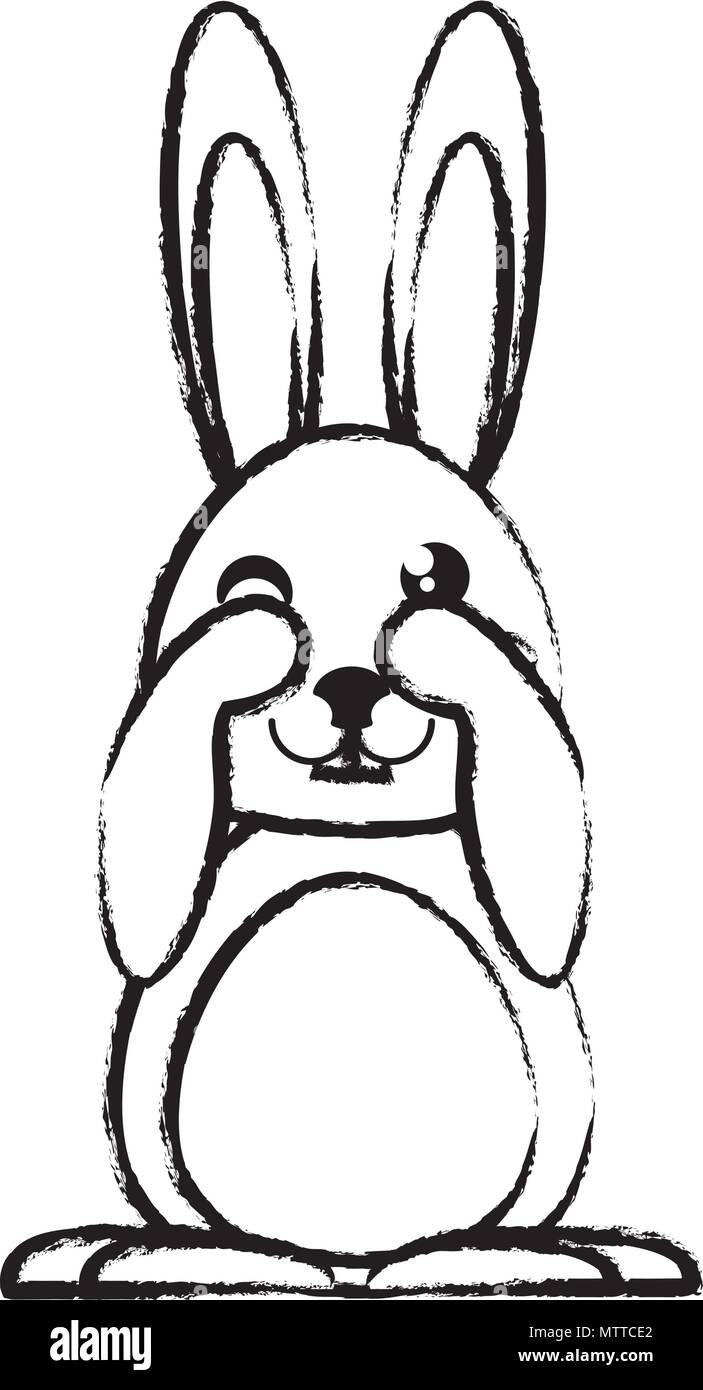 cute rabbit icon over white background, vector illustration Stock ...