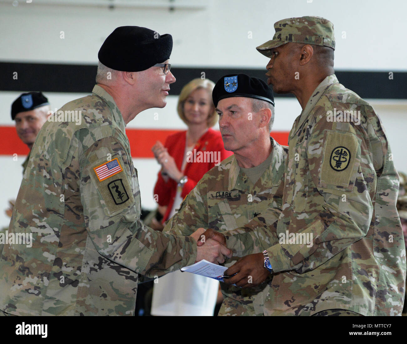 Maj. Gen. Jeffrey Clark (center), U.S. Army Medical Command Deputy ...