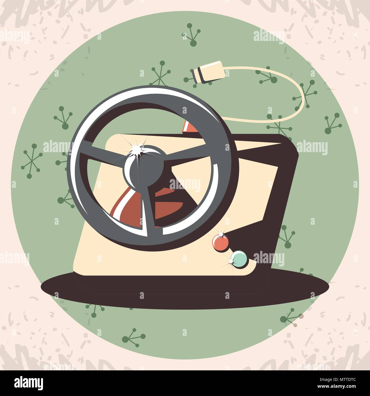 video game retro with car wheel vector illustration design Stock Vector ...