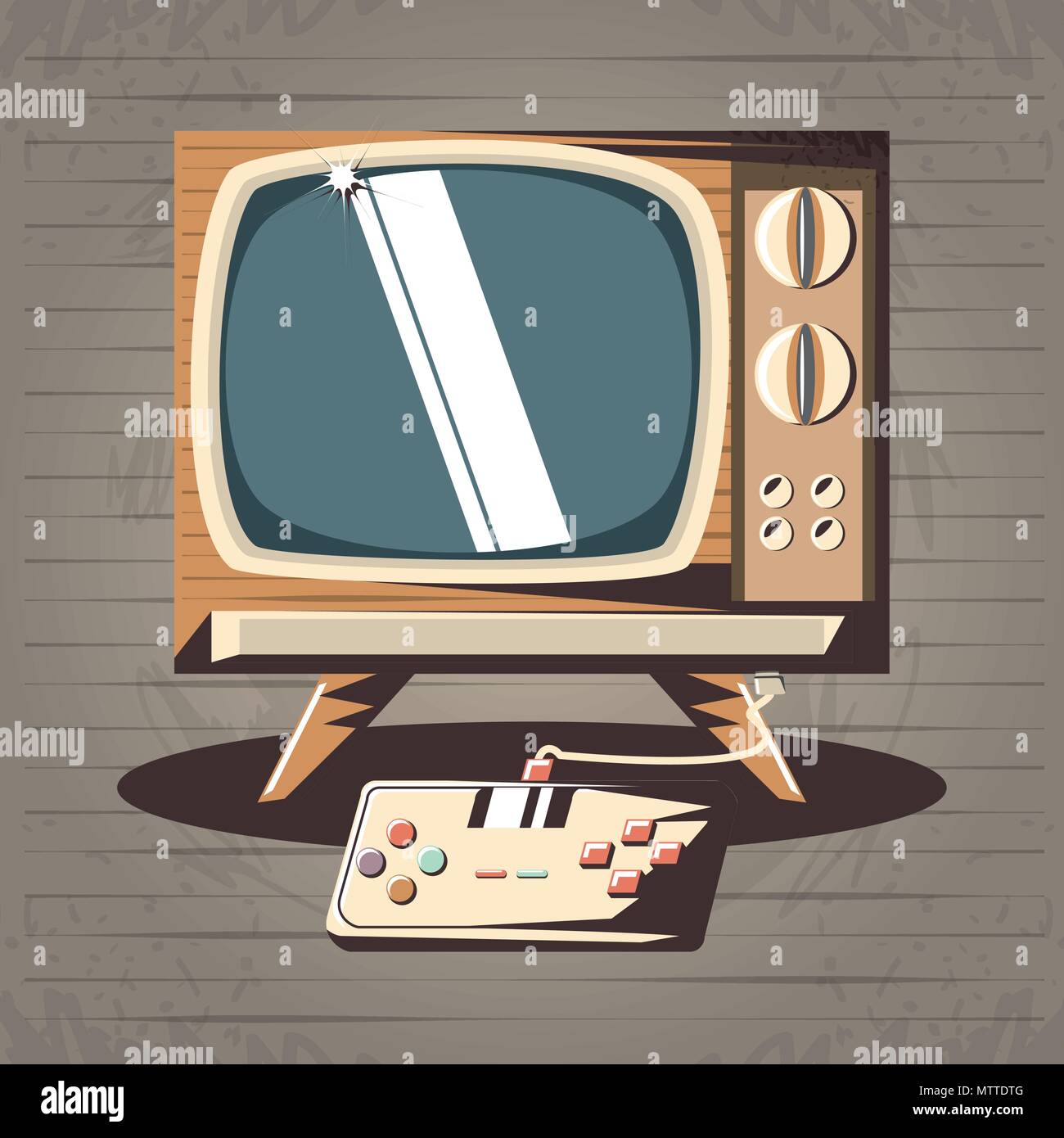 video game retro with tv vector illustration design Stock Vector Image ...