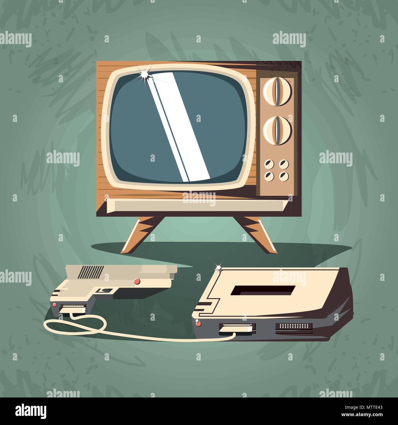 video game retro with tv vector illustration design Stock Vector Image ...