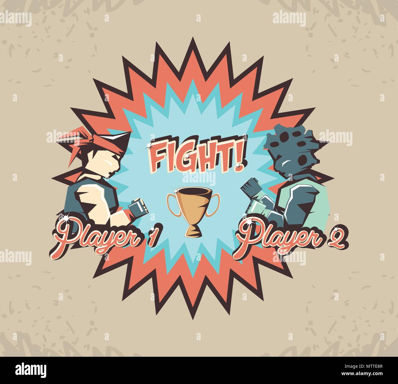 video game retro figthers vector illustration design Stock Vector Image ...