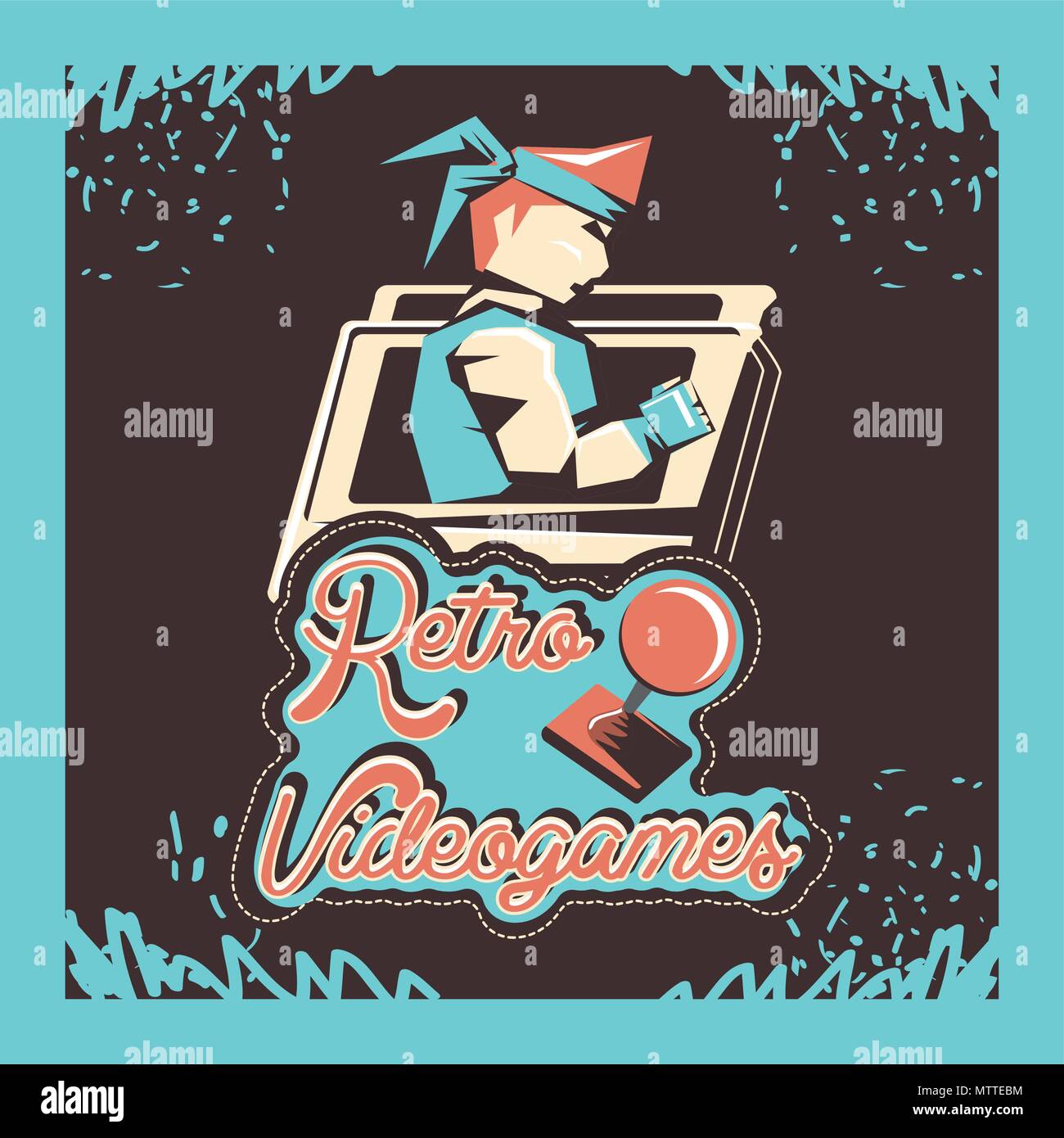 video game retro figthers vector illustration design Stock Vector Image ...