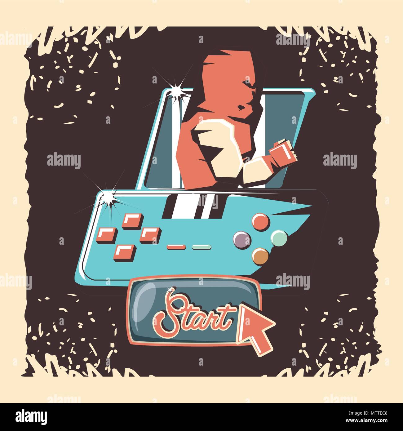 video game retro figthers vector illustration design Stock Vector Image ...