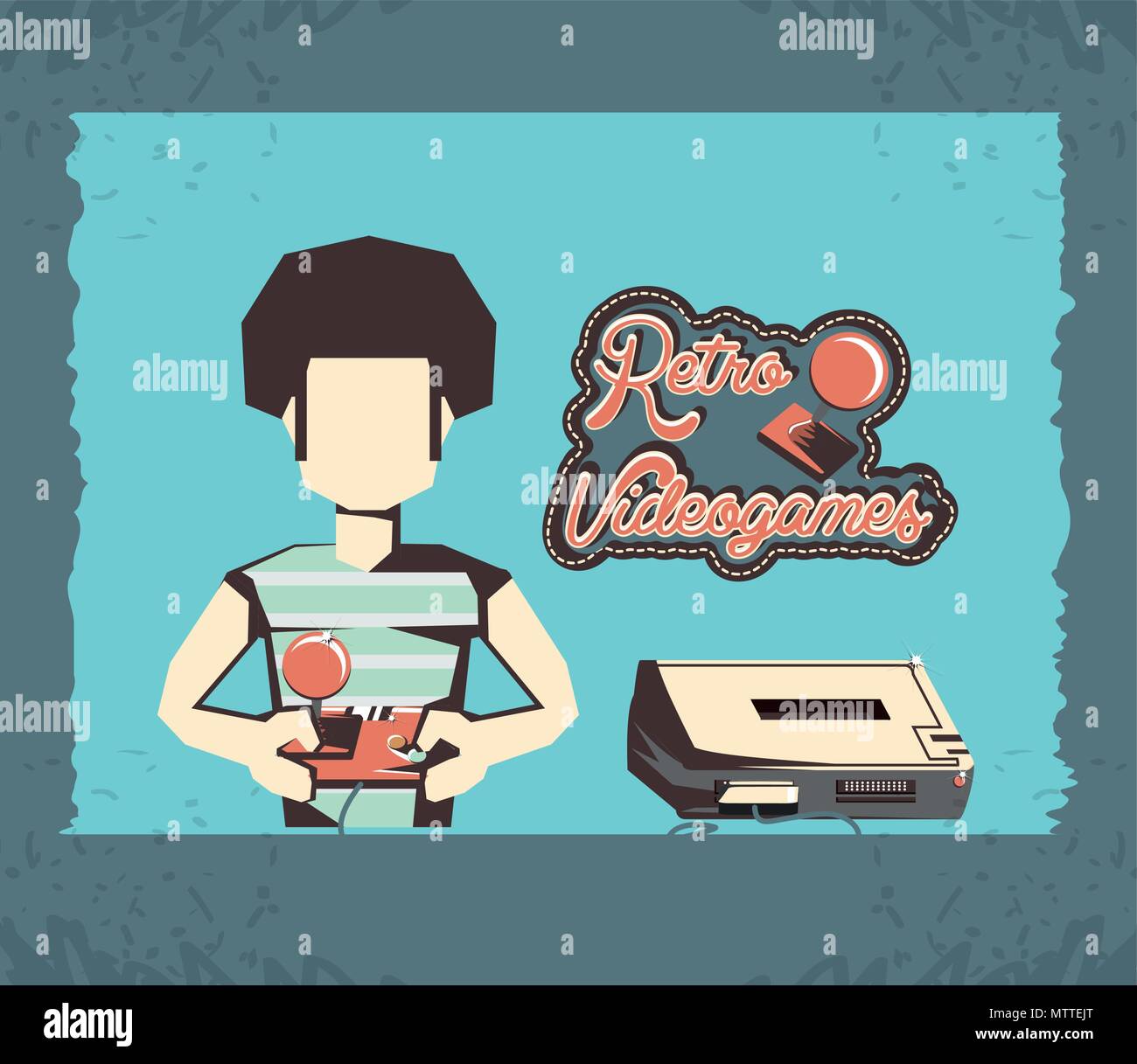 man playing video game retro vector illustration design Stock Vector ...