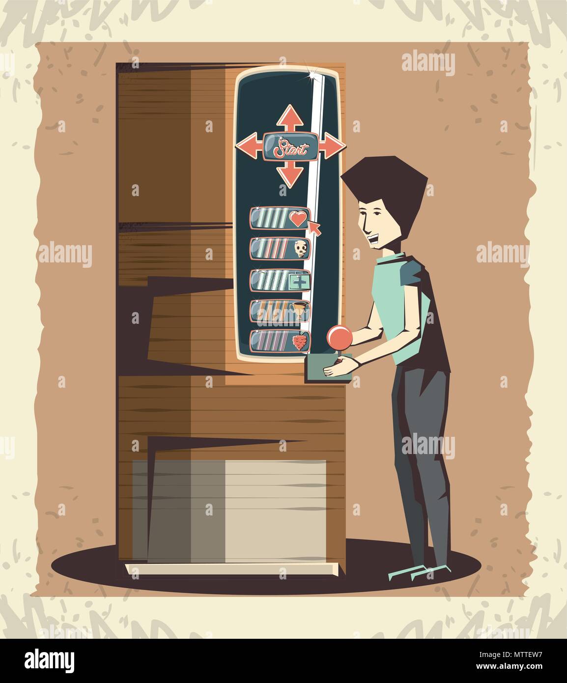man playing video game retro vector illustration design Stock Vector ...