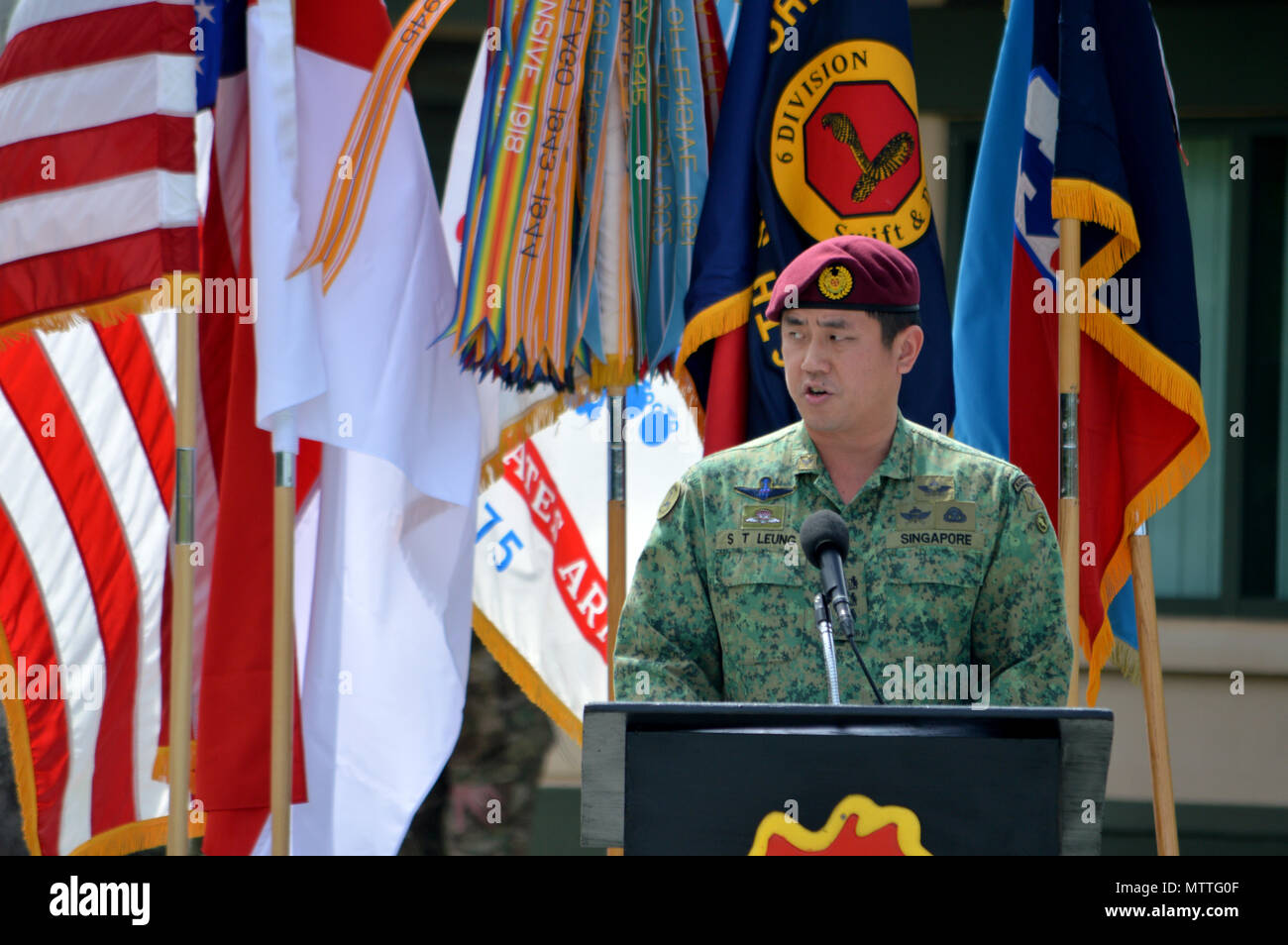 Col. Leung Shing Tai, commander, 6th Division, Singapore Army, gives ...