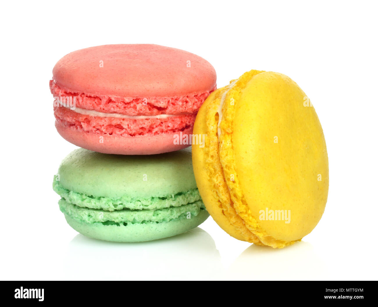 French macaroons on white background Stock Photo - Alamy