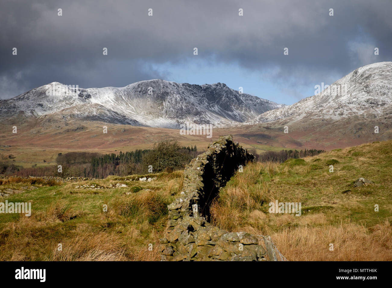 Coniston fells from Torver Common, Lake District, England Stock Photo ...
