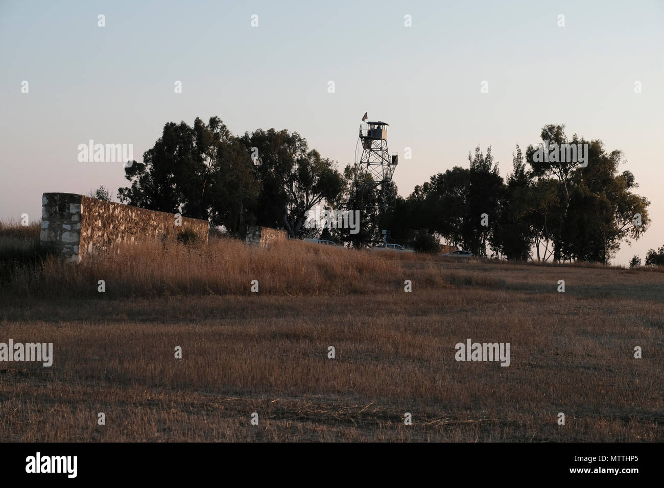 An observation tower located near Be'eri kibbutz close to the border ...