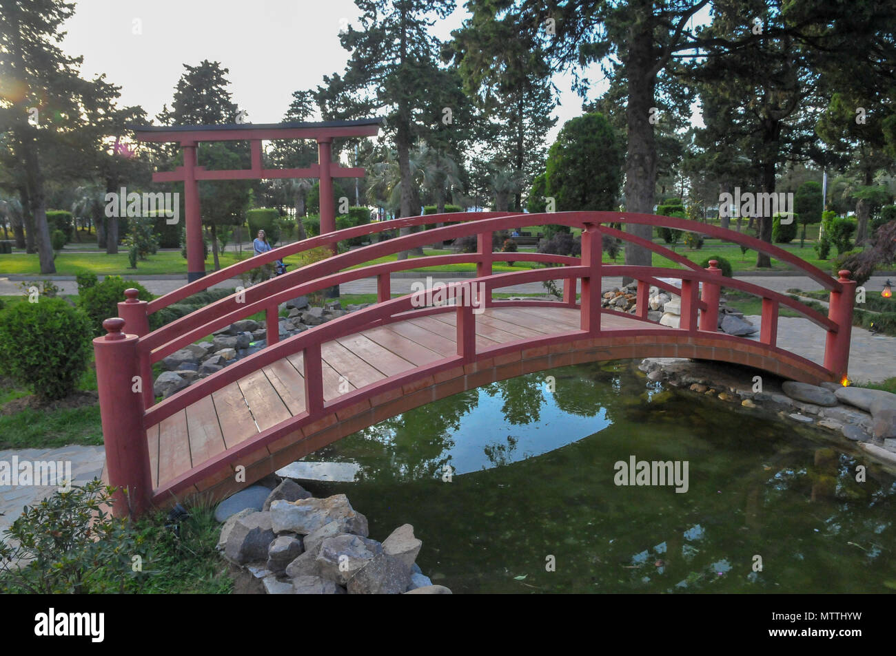 Japanese style garden at Miracle Park, Batumi, Georgia Stock Photo - Alamy