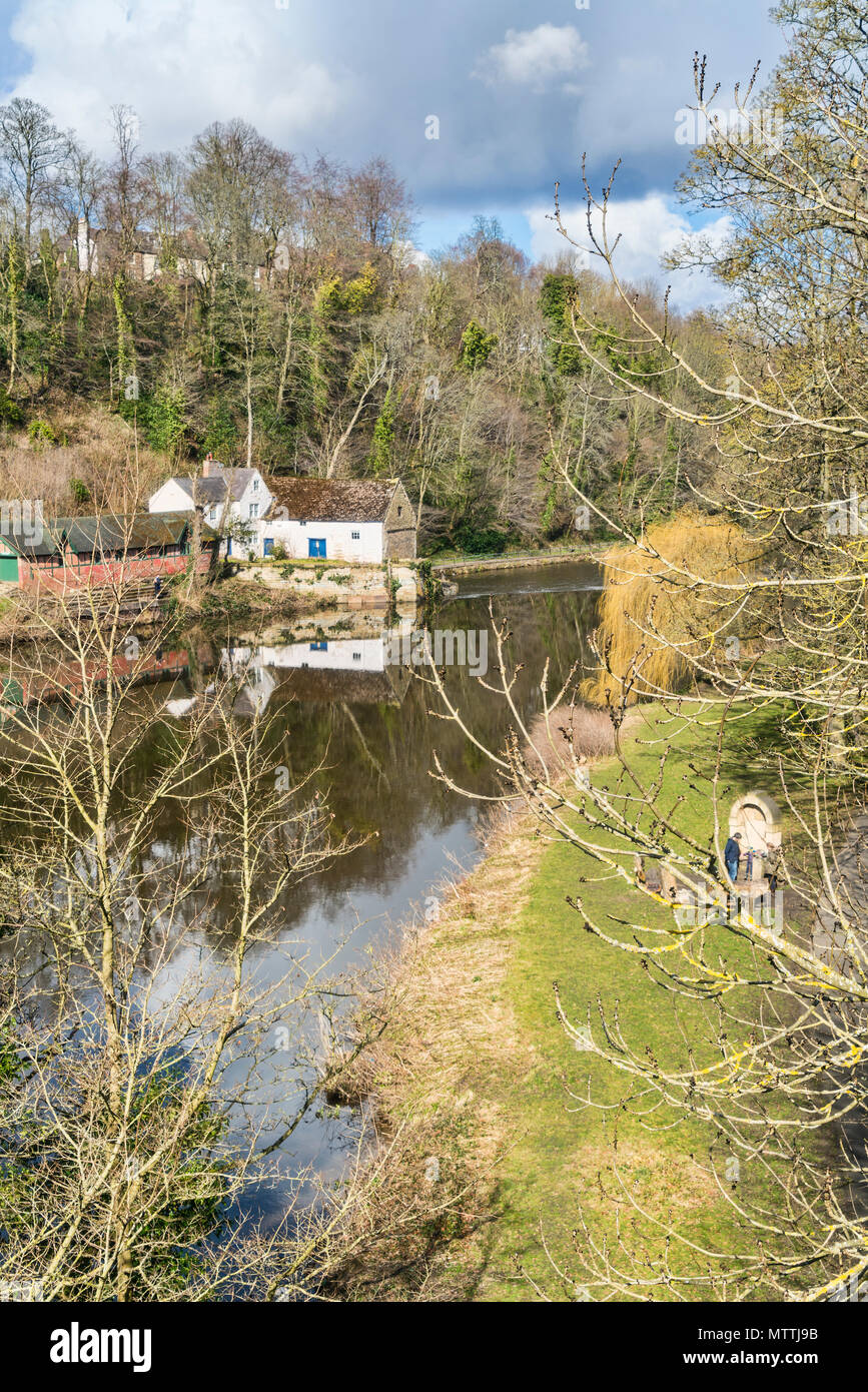 Durham, River Weir Mill, city centre, County Durham, England Stock ...