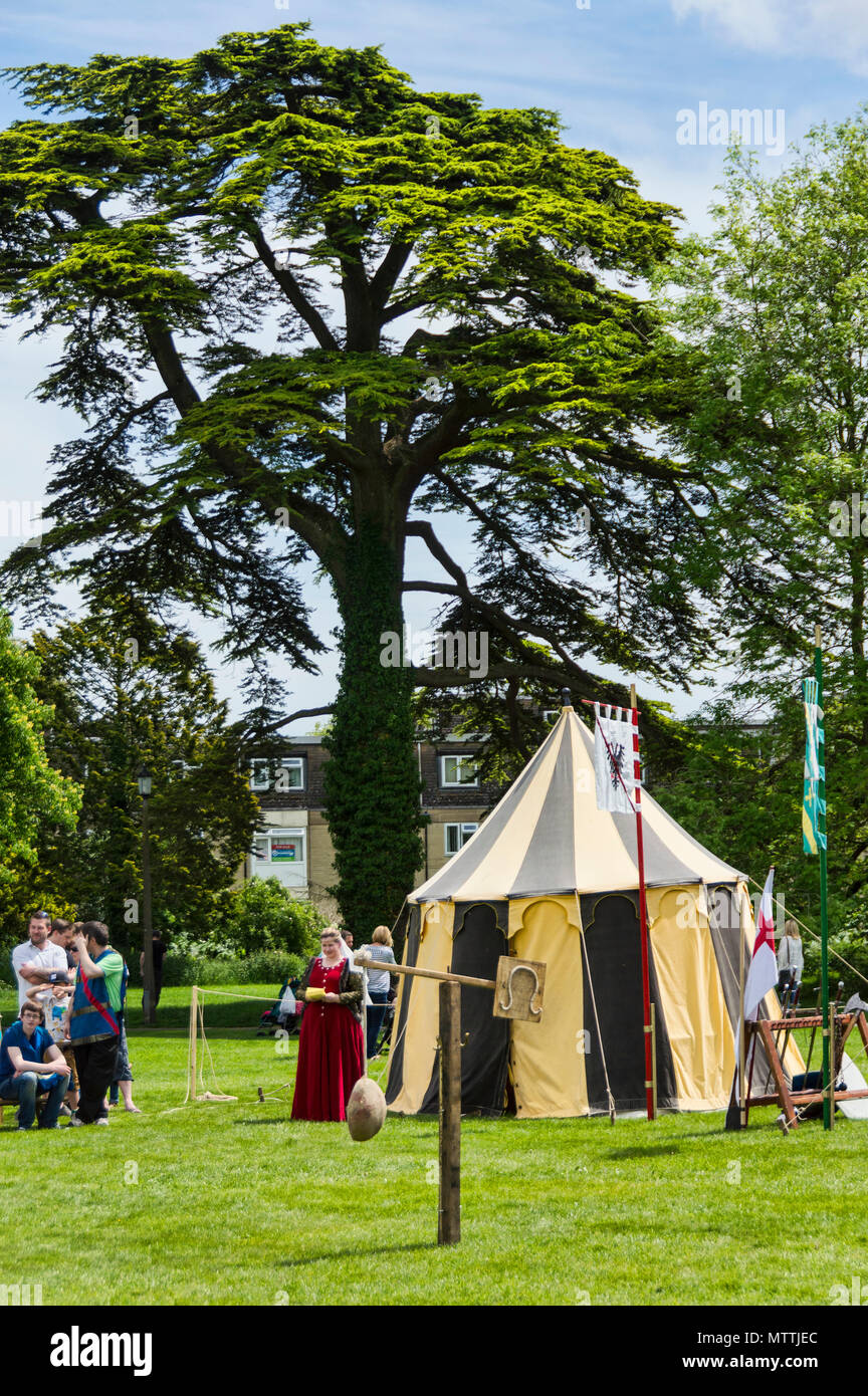 Cirencester; Abbey grounds park, Medieval Re-Enactment, Gloucestershire ...