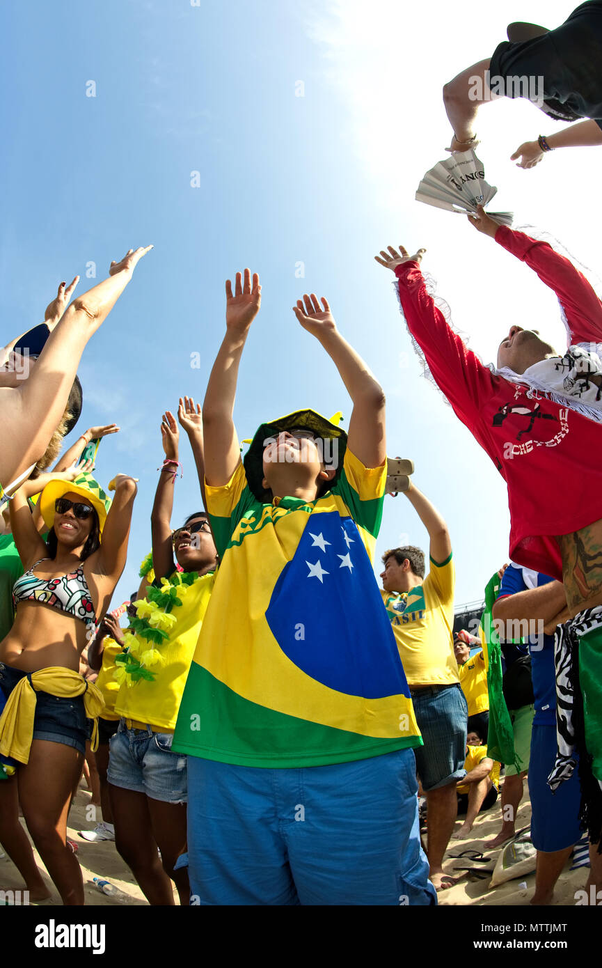 FIFA World Cup 2014, Rio de Janeiro - June 28: Supporters celebrate at ...