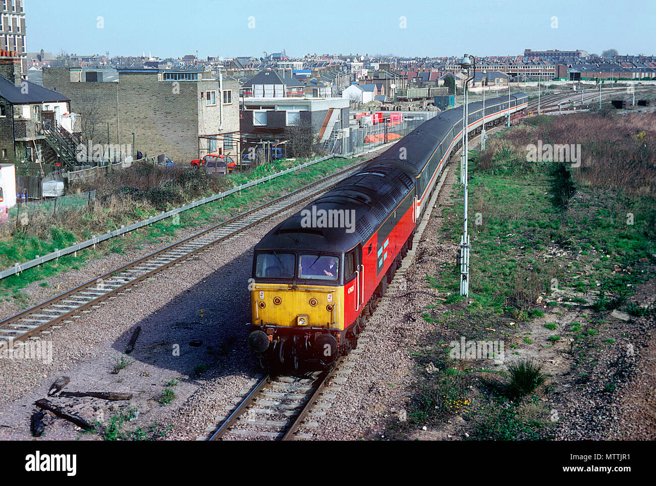 A class 47 diesel locomotive number 47605 working an InterCity service ...