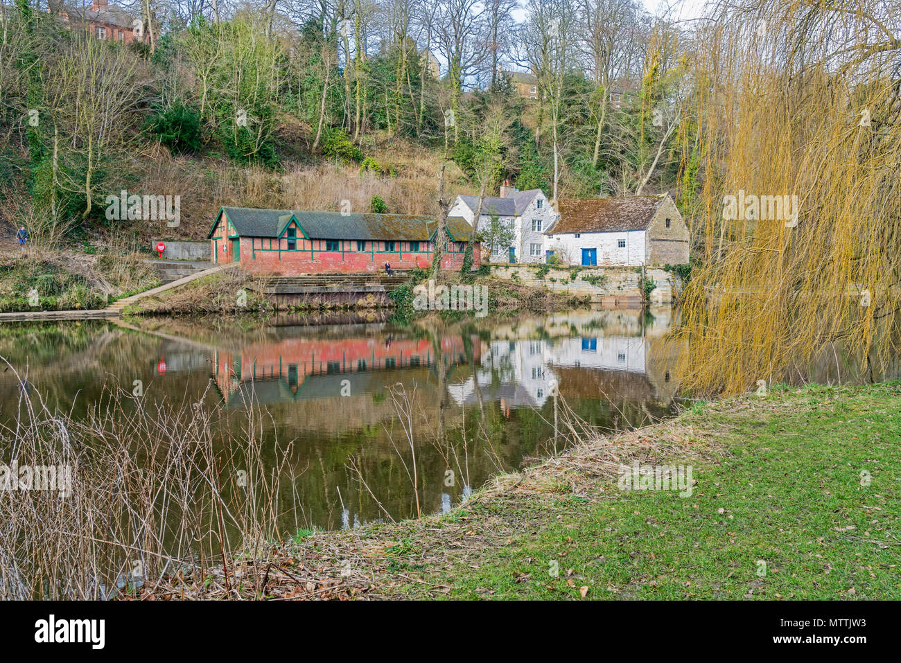 Durham, River Weir Mill, city centre, County Durham, England Stock ...