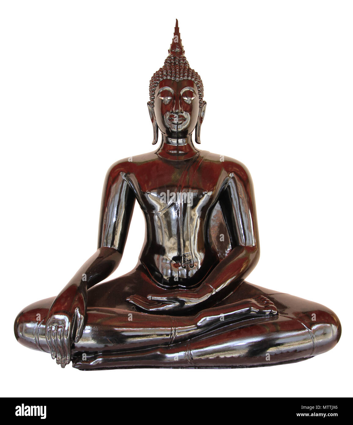 Black buddha statue isolated on white background Stock Photo - Alamy