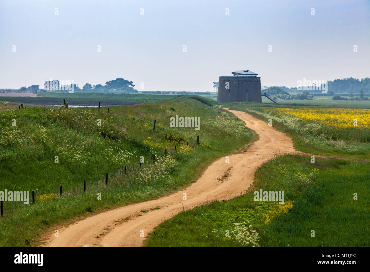 coastal path shingle street suffolk uk Stock Photo - Alamy