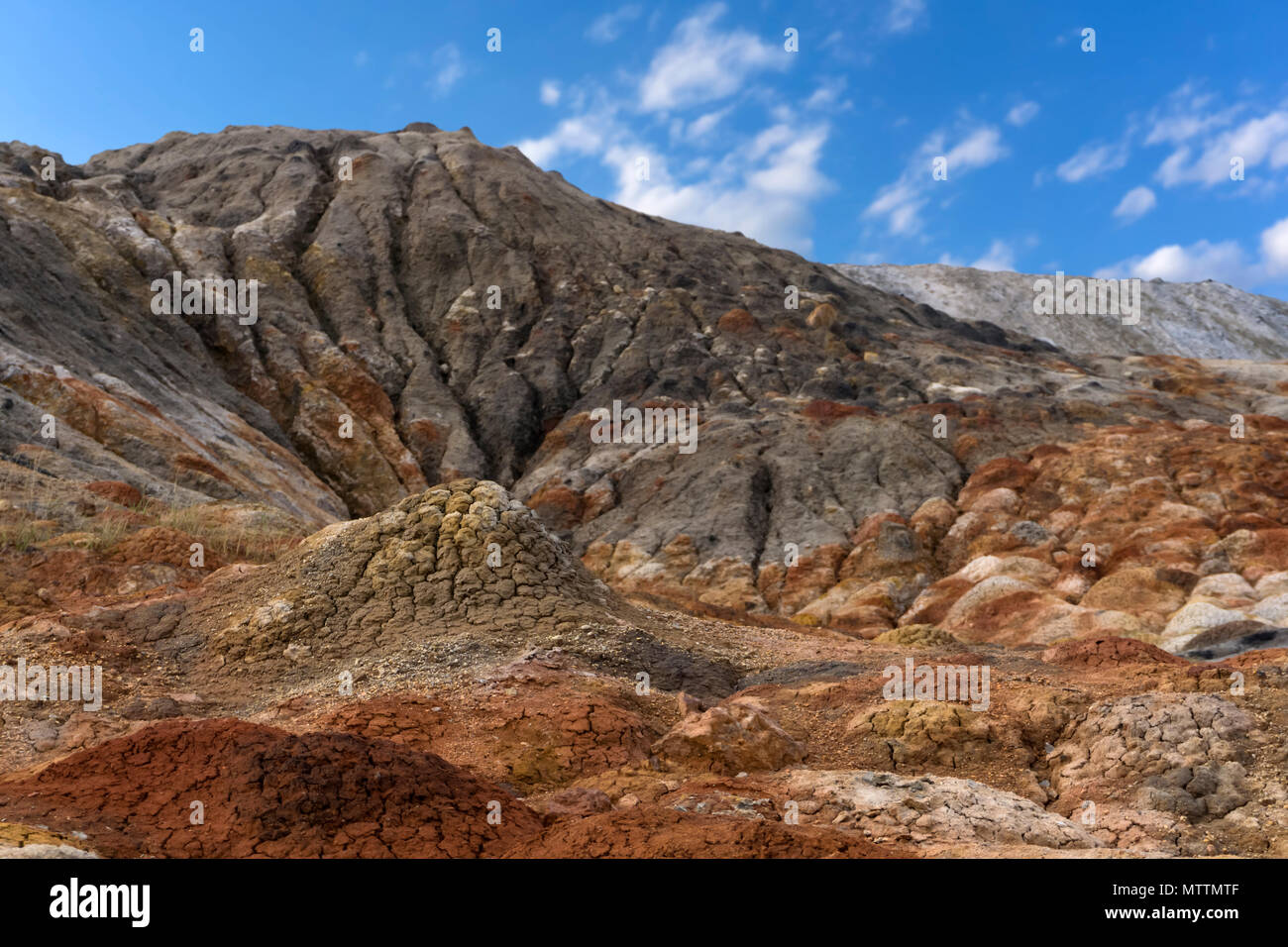 landscape - colored weathered eroded clay slopes of mountains in the ...