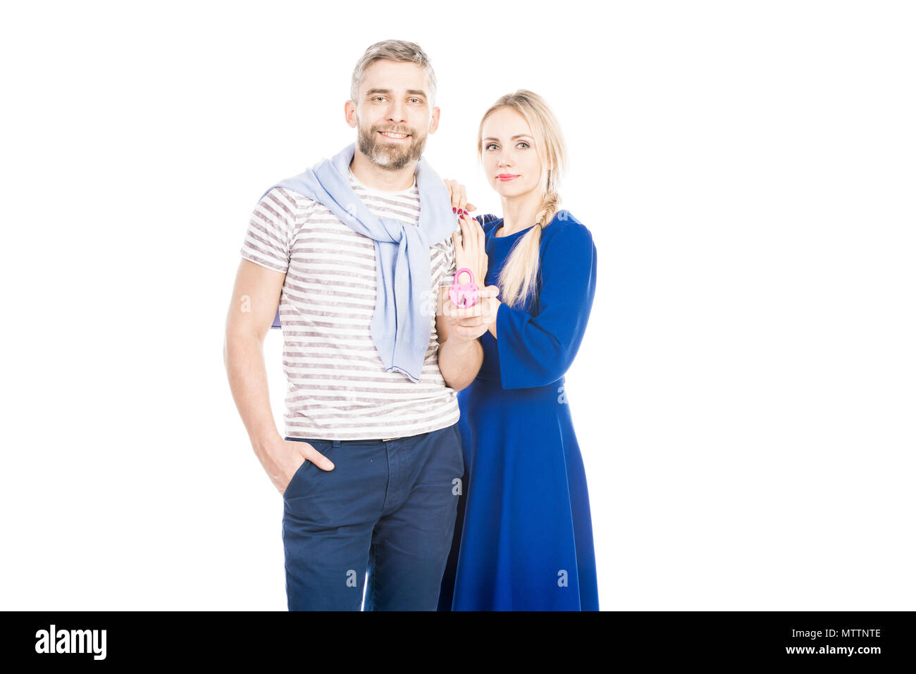 Couple with romantic lock Stock Photo - Alamy