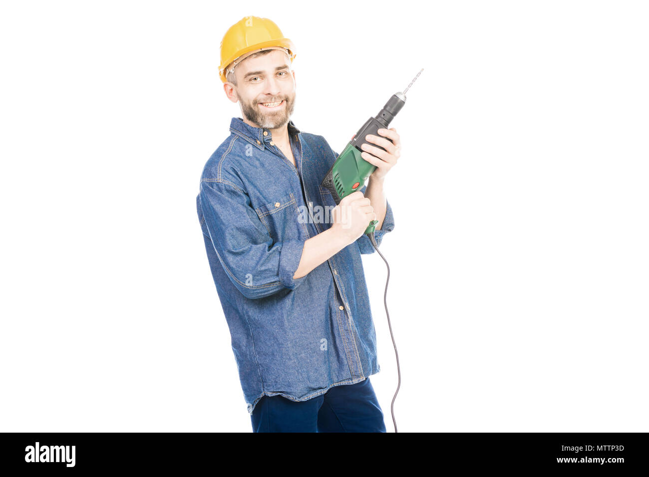 Man hand drill hi-res stock photography and images - Alamy