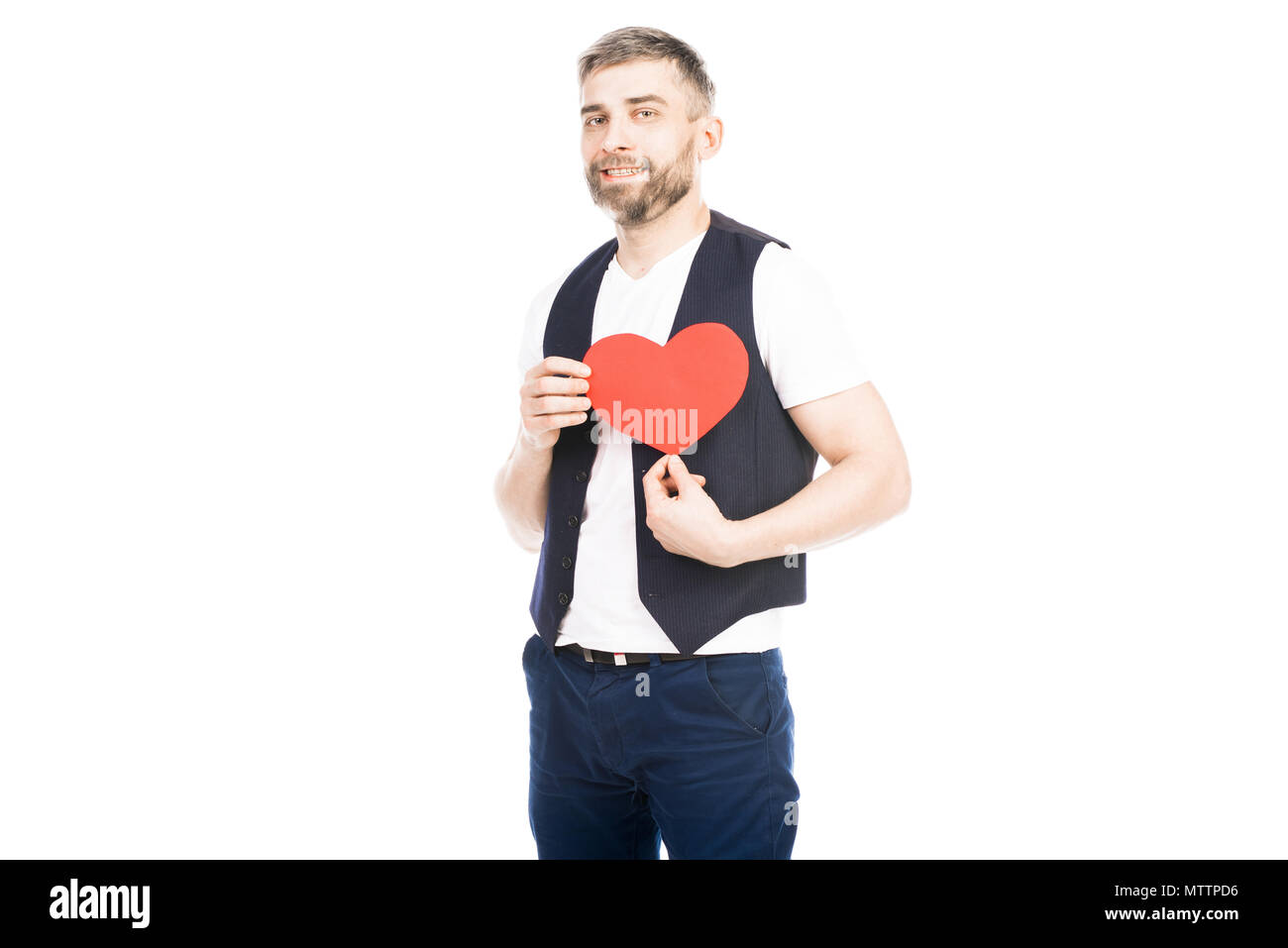 Man with heart Stock Photo - Alamy