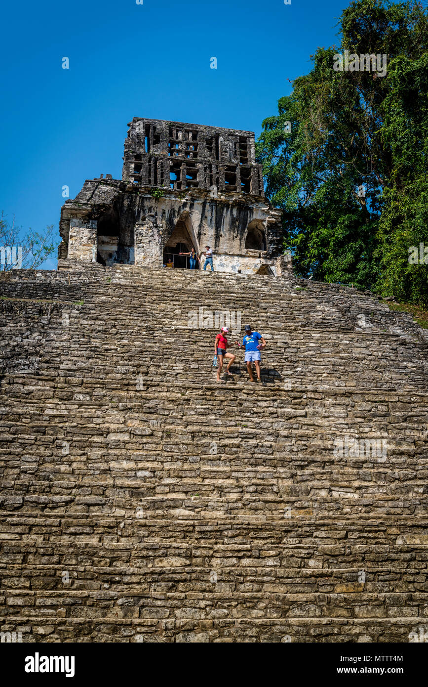 Palenque, Temple of the Sun, Temple of the Cross Complex, ruins of Maya ...