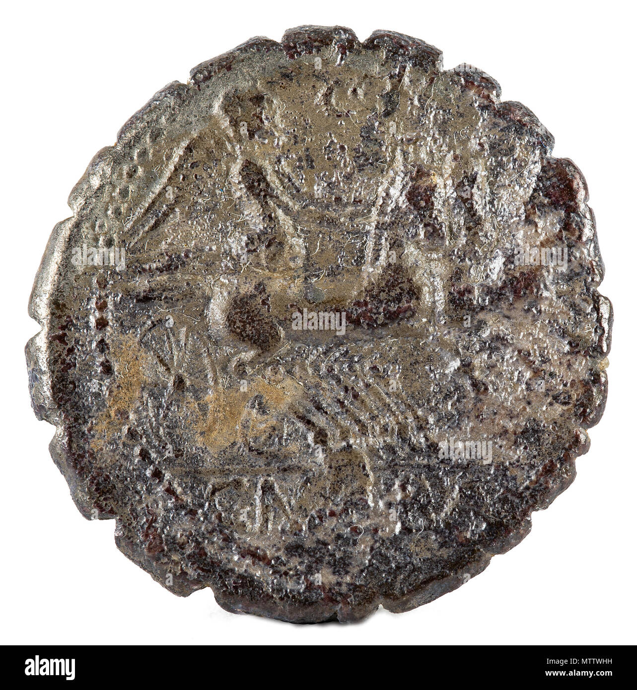 Roman Republic Coin. Ancient Roman silver denarius of the family Naevia ...