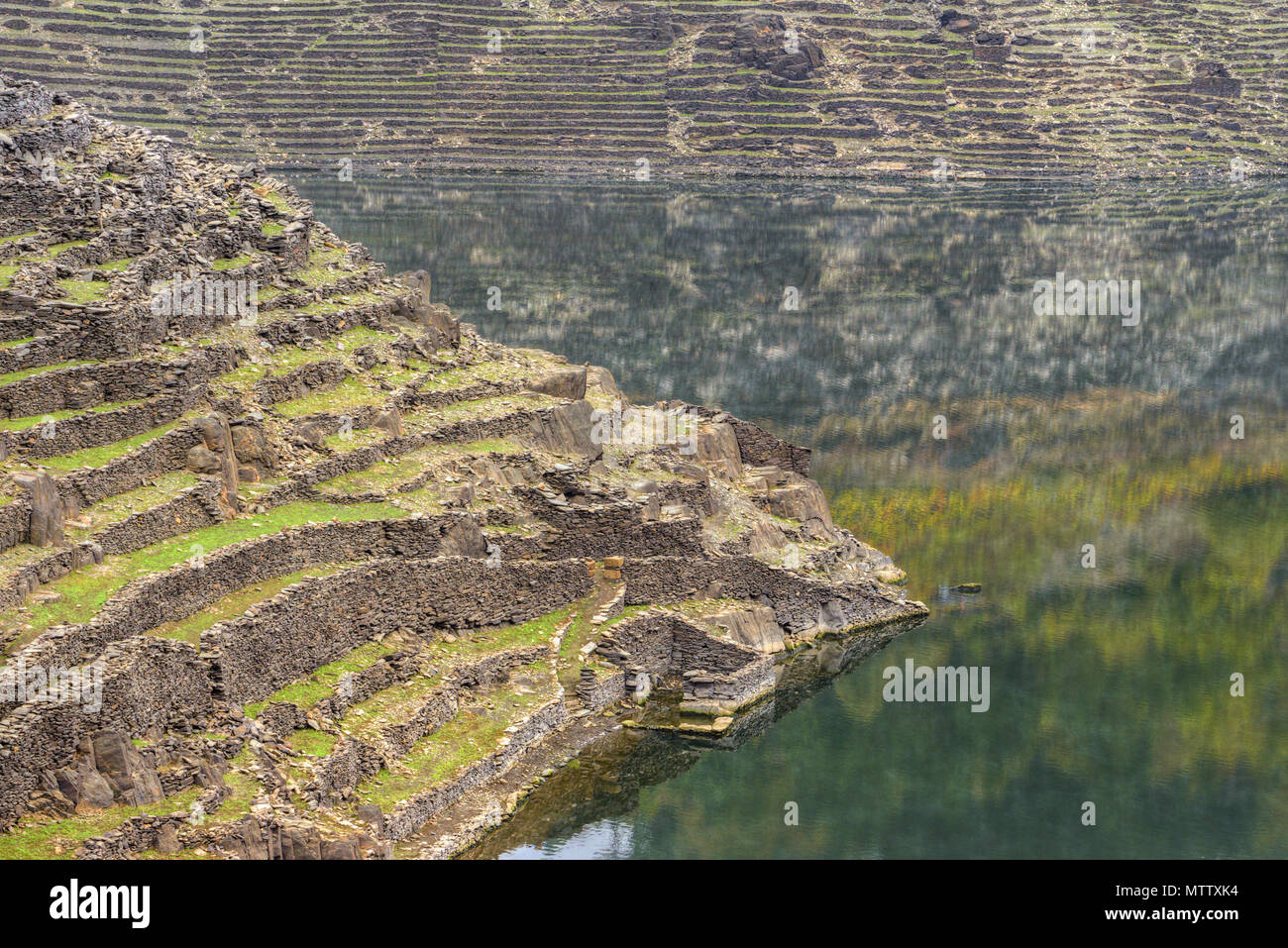 Detail of one of the sides of Castro Candaz, Celtic town in the Ribeira ...
