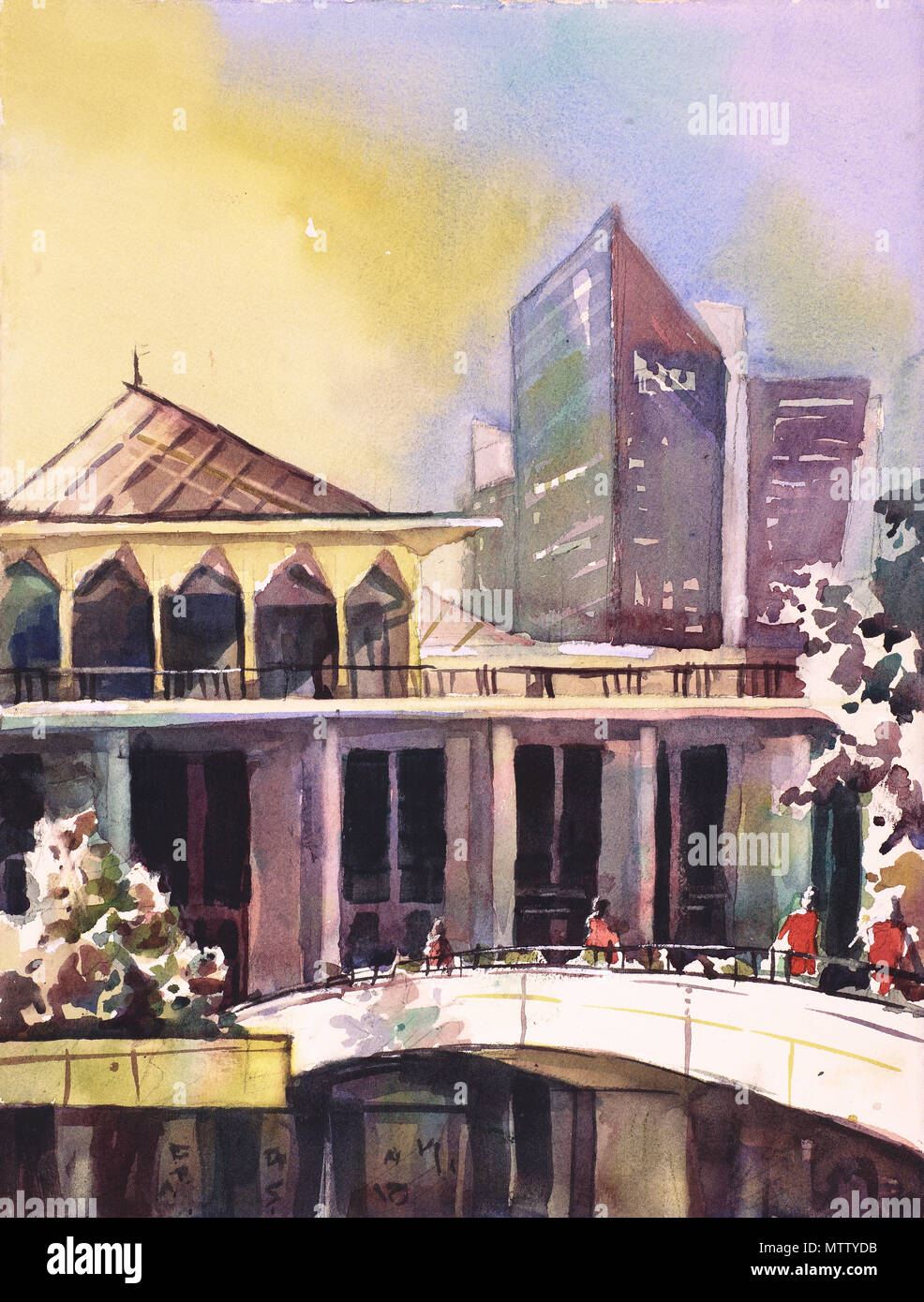 Watercolor painting of the North Carolina legislative building in ...