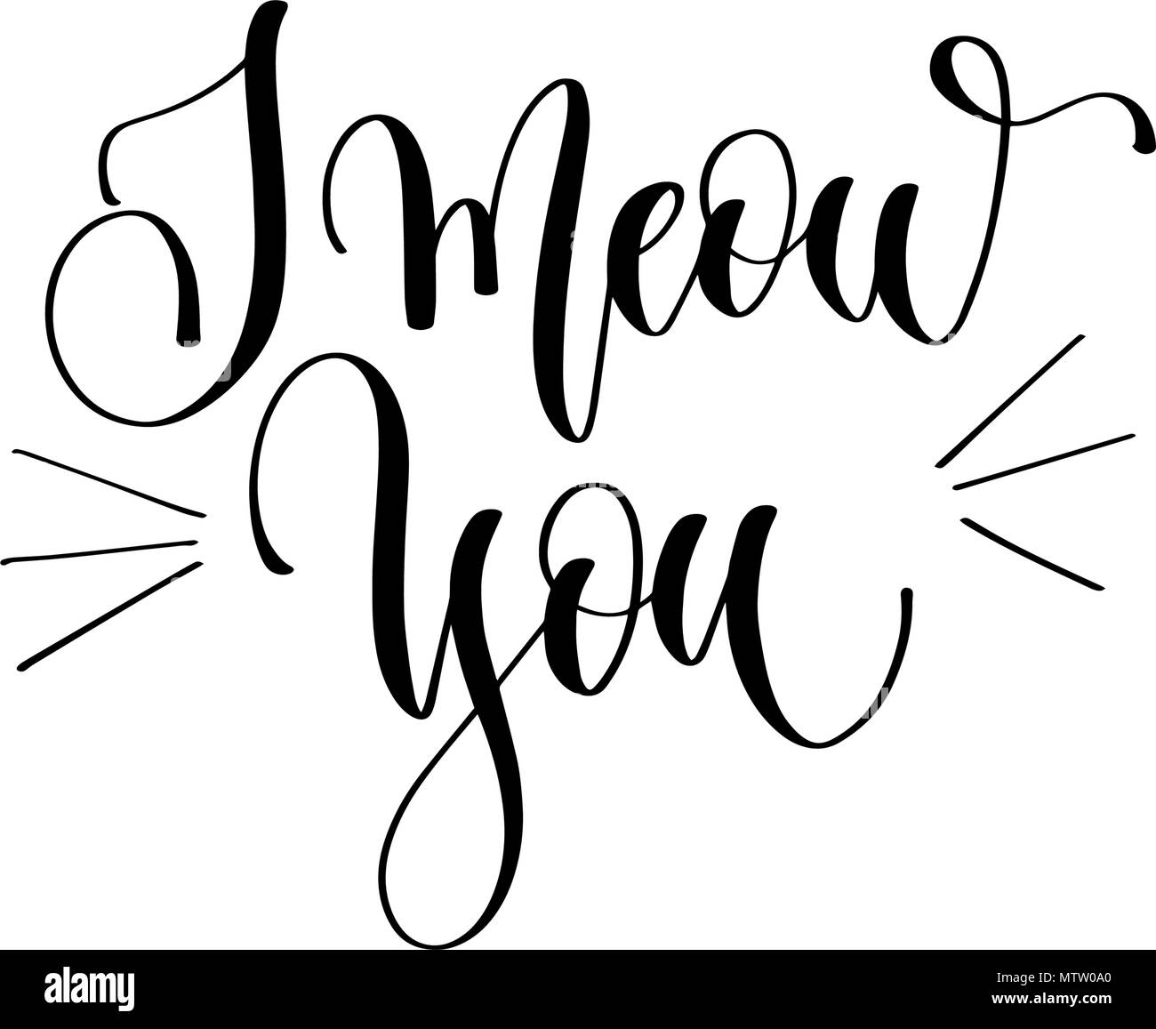 Background cat lettering meow Cut Out Stock Images & Pictures - Alamy