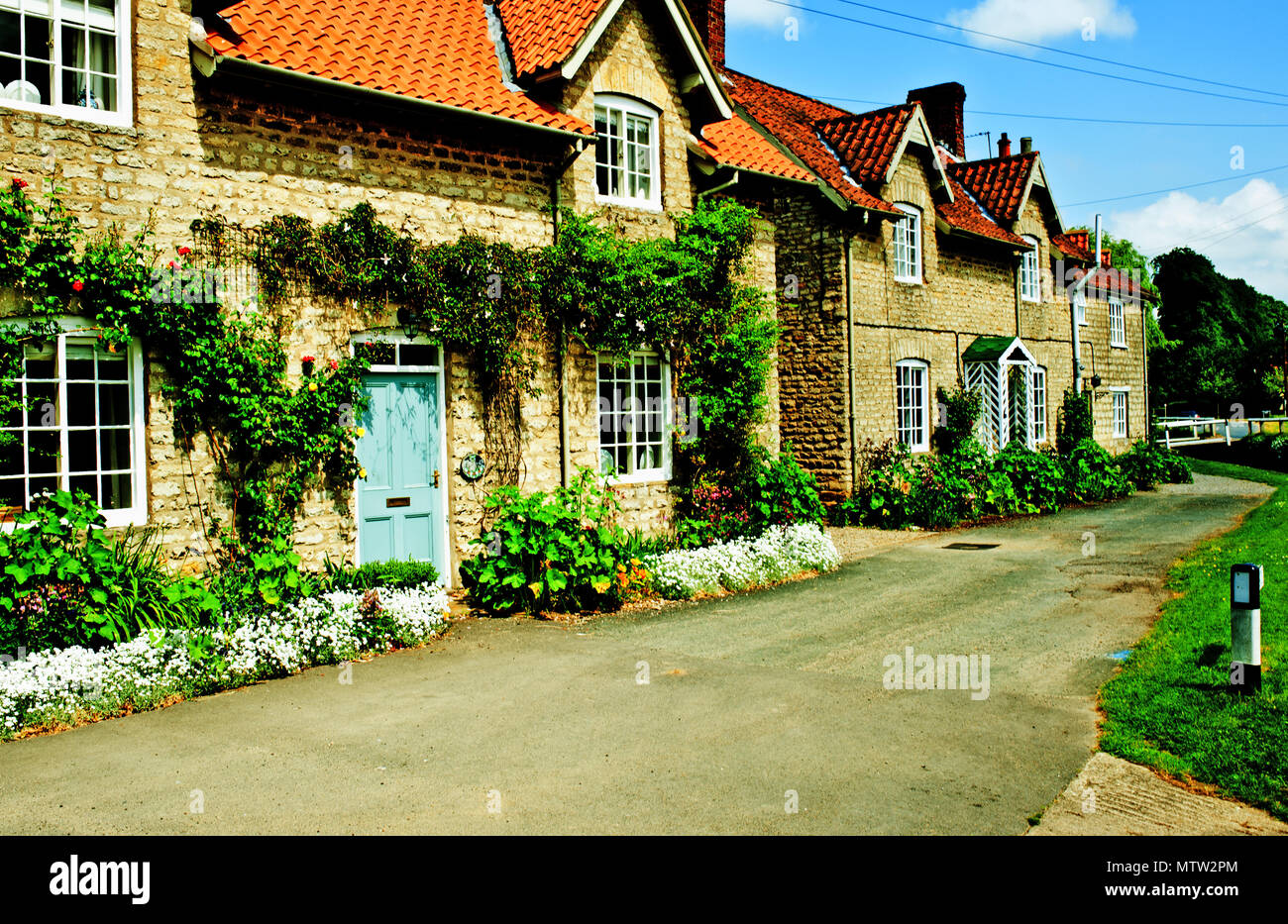 Brookside, Hovingham, North Yorkshire, England Stock Photo - Alamy