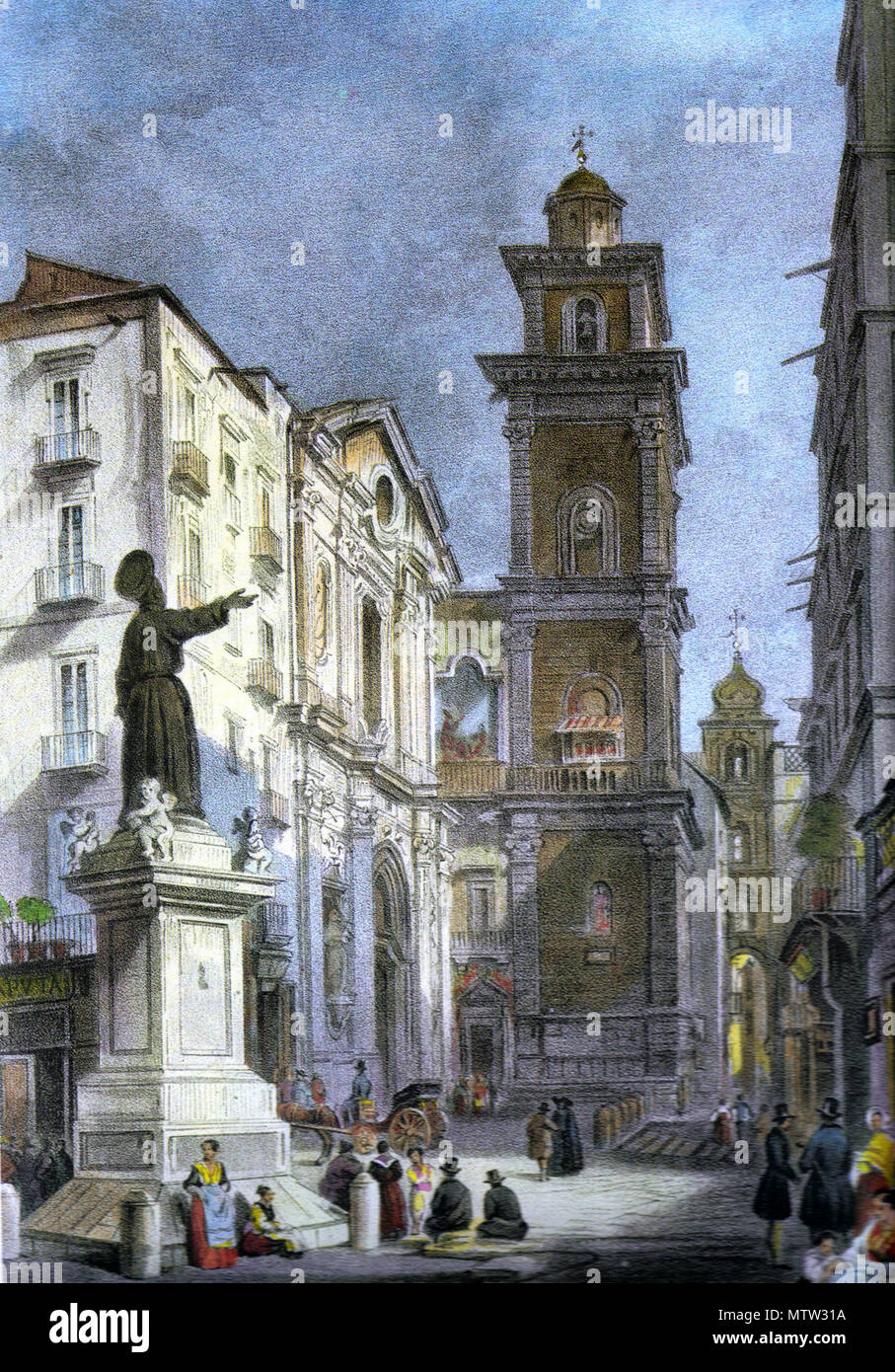. Piazza San Gaetano in Naples, with the church of San Lorenzo Maggiore ...