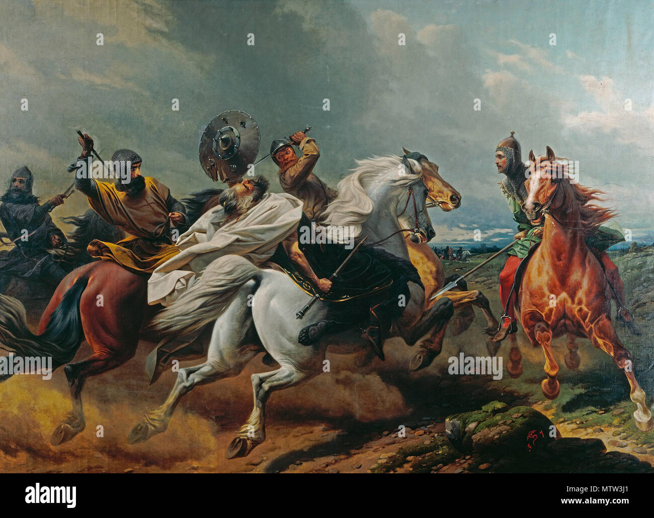 . English: Theodor Schloepke: Niklots Tod (the death of Niklot) in 1160 ...