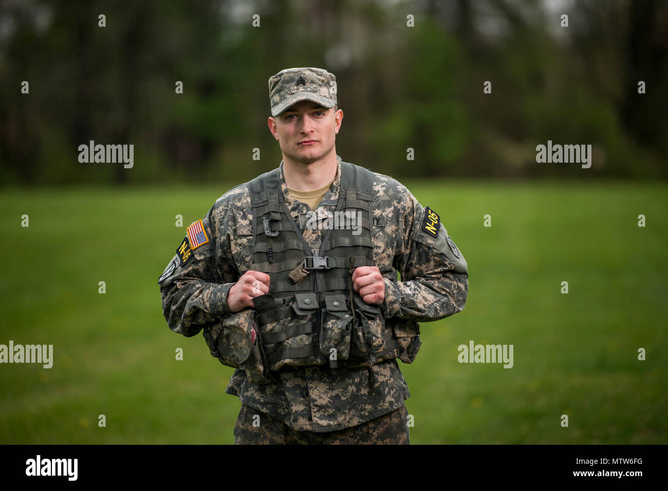 New York Army National Guard Sergeant Mitchell Stogel poses for a ...