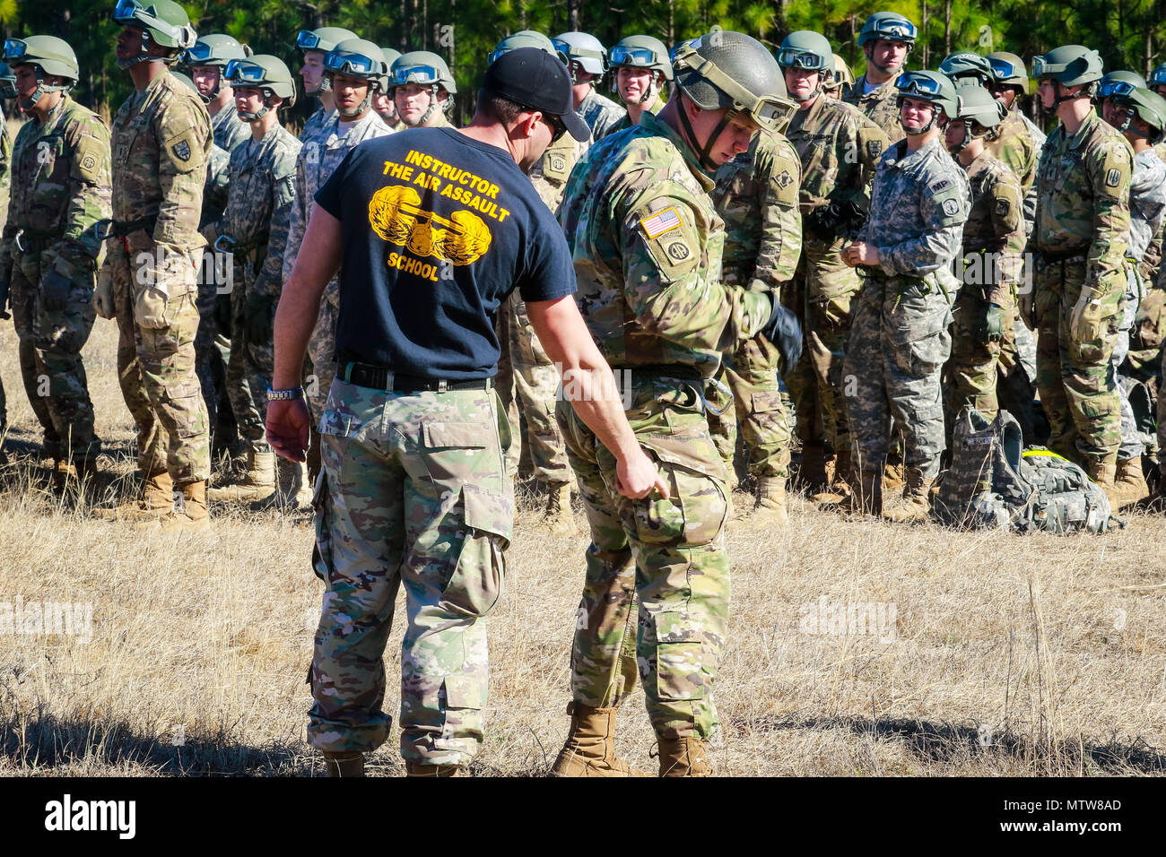 An instructor assigned to the DeGlooper Air Assault School, XVIII ...