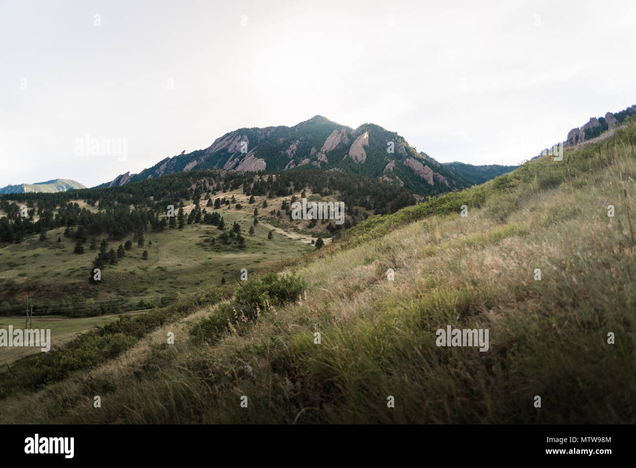 View of the Flatirons in Boulder, Colorado Stock Photo - Alamy