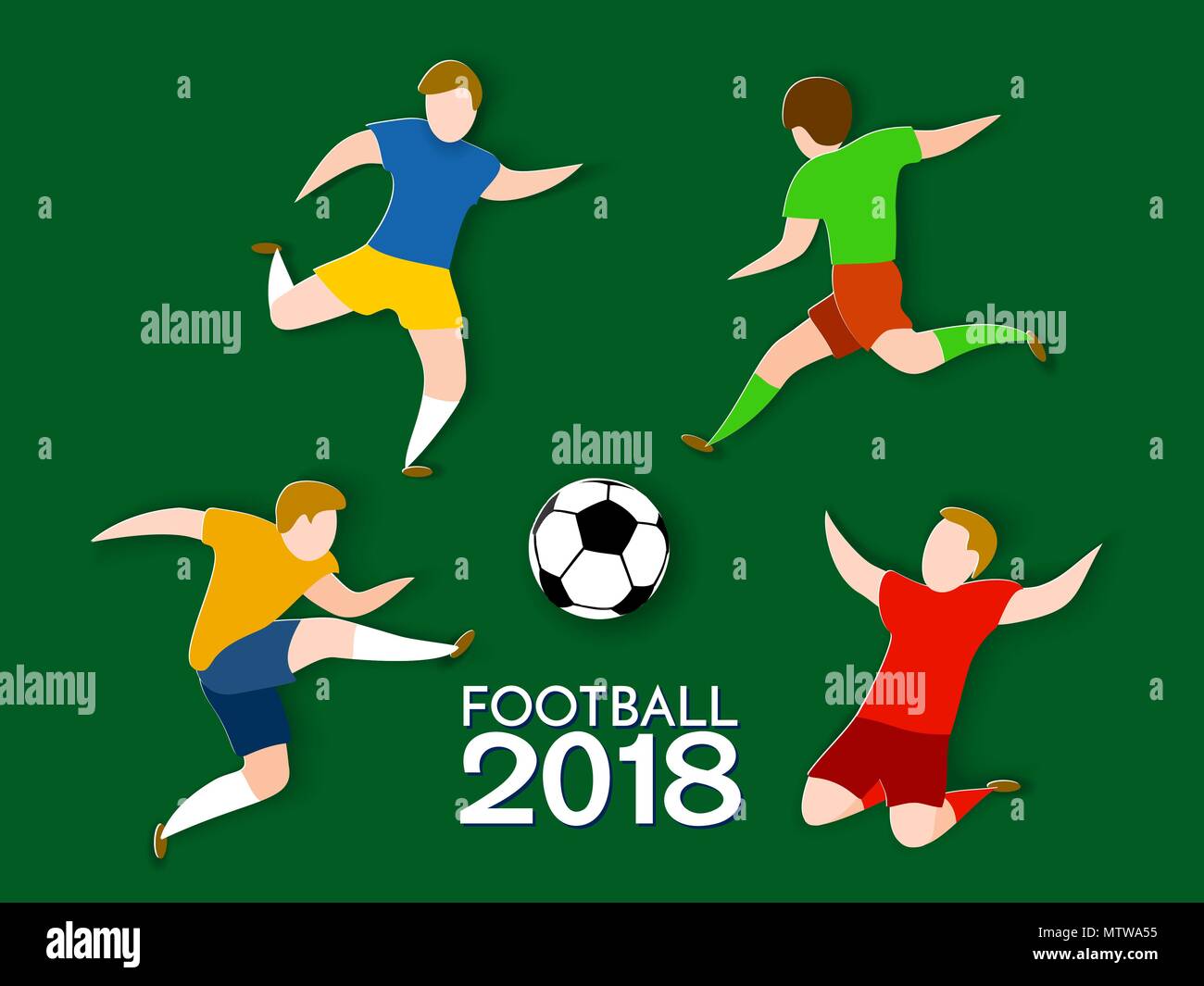 Football players 2018. Paper cut style Stock Vector Image & Art - Alamy