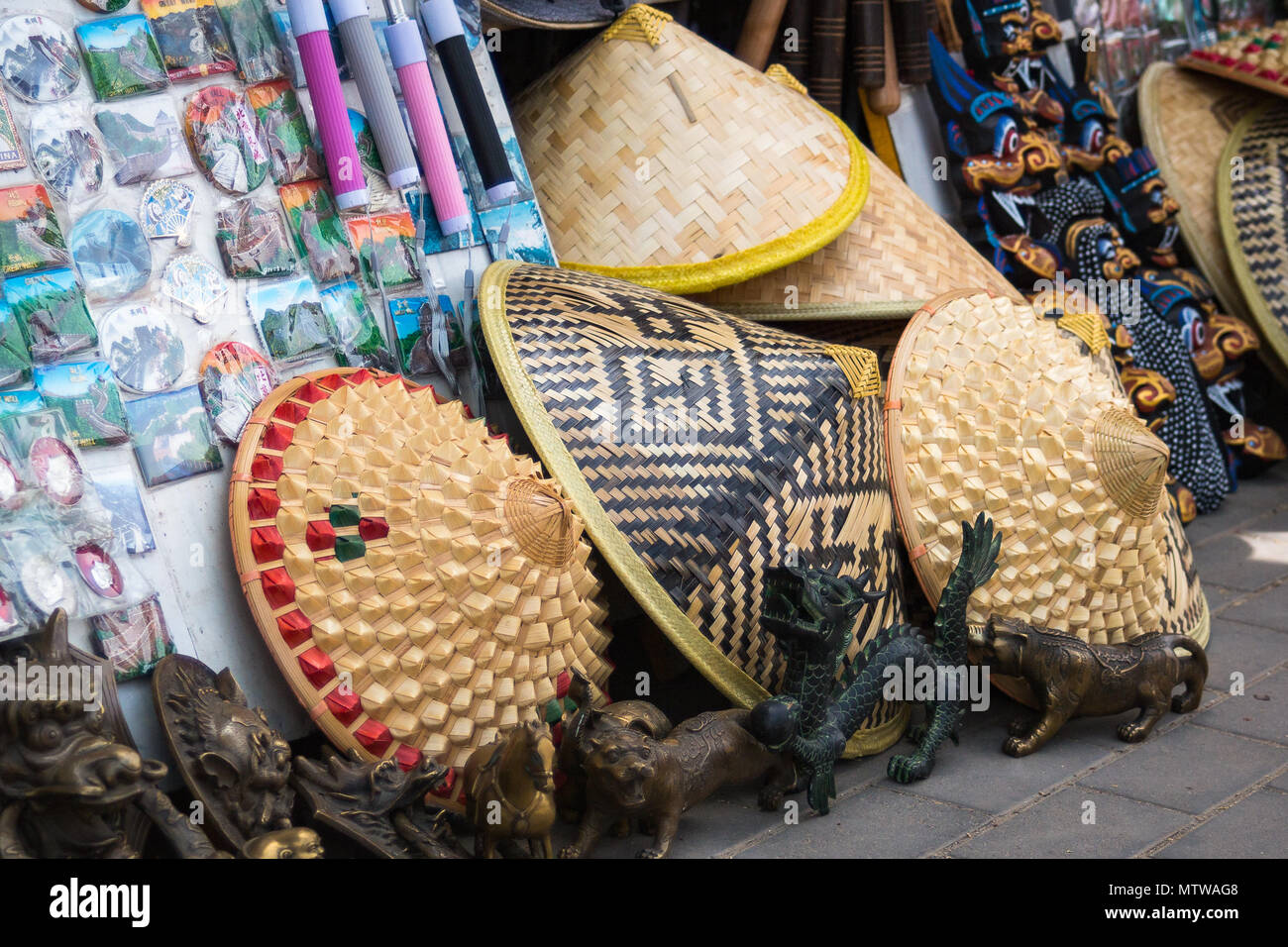 Asian traditionally conical hats worn by farmers Stock Photo - Alamy