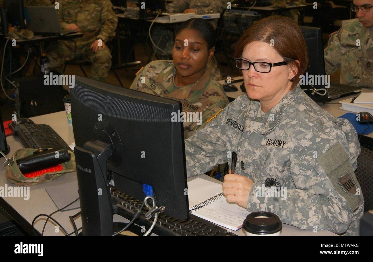 (Left to right) Staff Sgt. Princess Adu and Sgt. Maj. Teresa Beverley ...