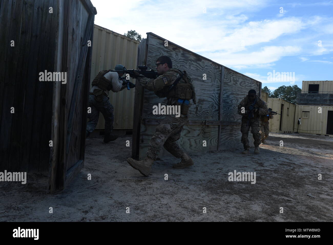 U.S. Airmen from the 1st and 4th Combat Camera Squadron participate in ...