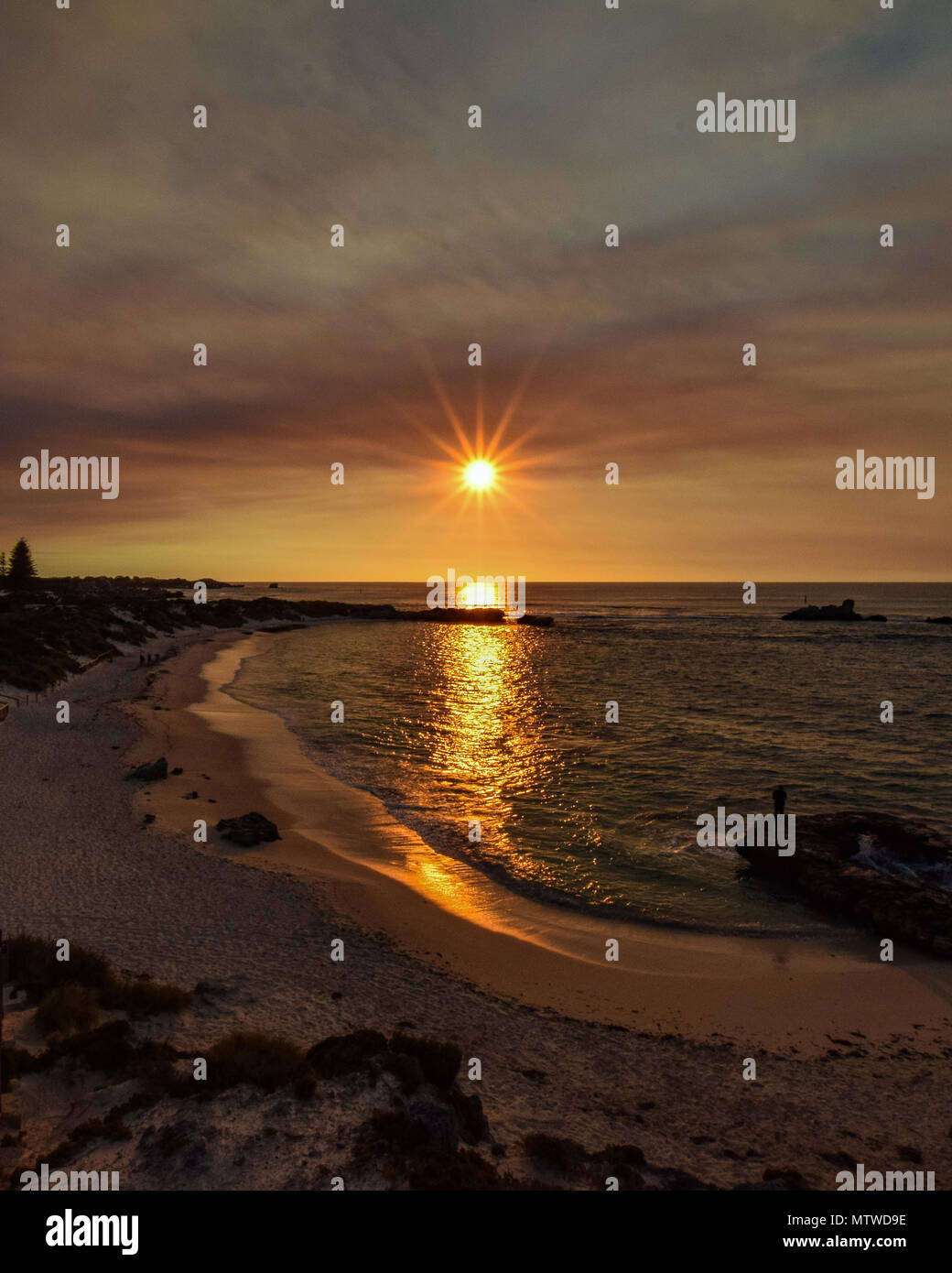 Sunset as seen at Bathurst Lighthouse, Rottnest Island, Western ...
