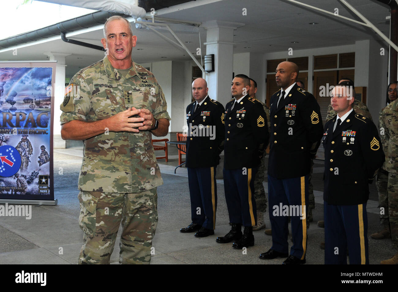 Gen. Robert B. Brown (left), commanding officer, U.S. Army Pacific ...