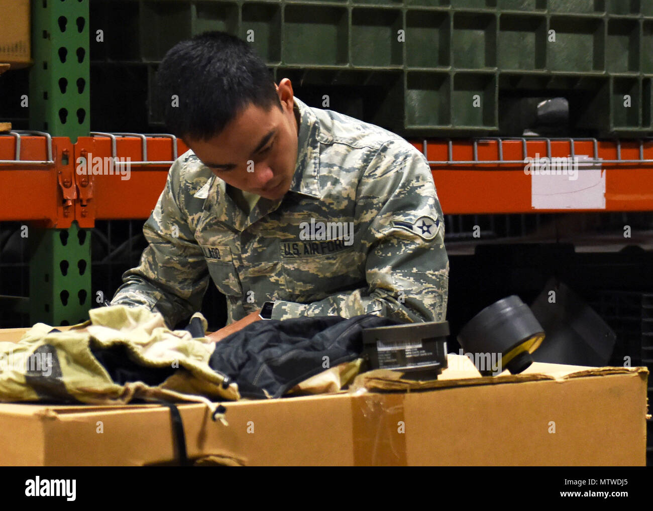 U.S. Air Force Airman Joerimer Collado, an individual protective ...